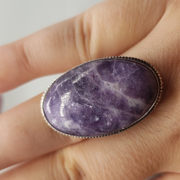 Jewelry | Big Beautiful Lepidolite Ring | Poshmark